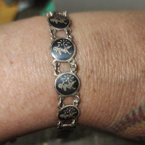 Siam | Jewelry | Siam Sterling Silver And Black Vintage Bracelet | Poshmark